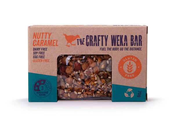 Crafty Weka Snack Bar - Nutty Caramel – Nomad Wholefoods